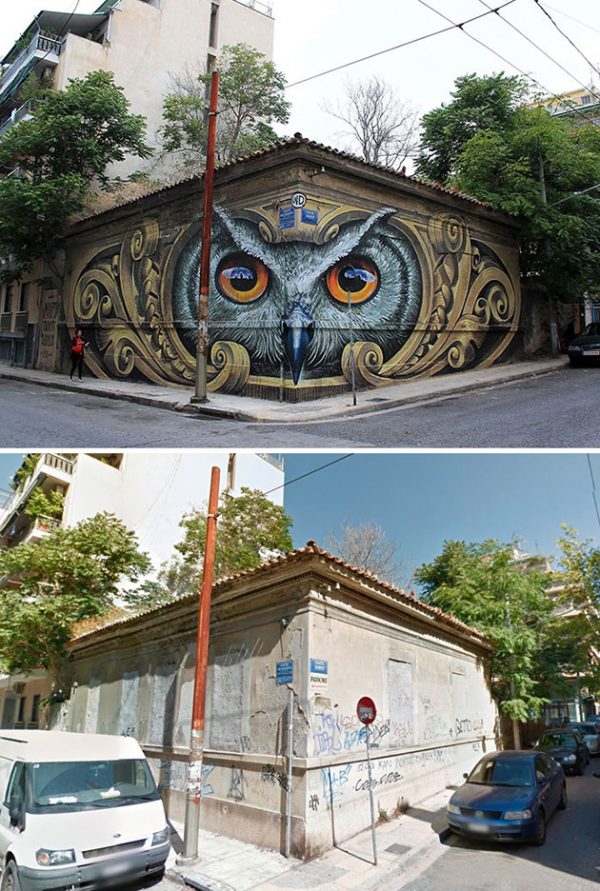 20 Incredible Before & After Street Art Transformations