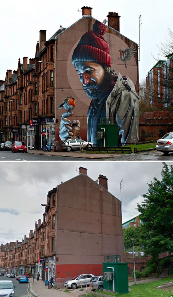 20 Incredible Before & After Street Art Transformations